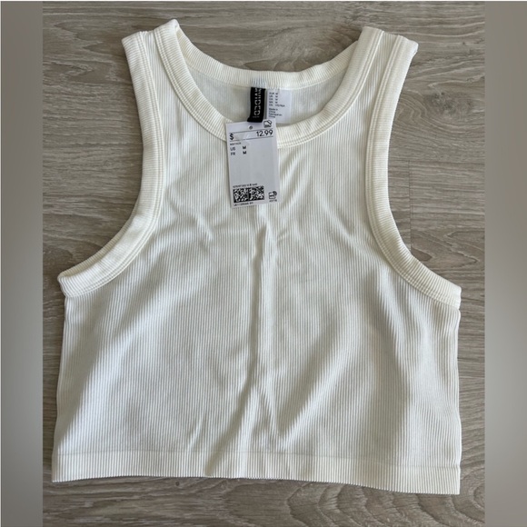 H&M | Tops | Nwt Hm Ribbed White Cropped Tank Top | Poshmark
